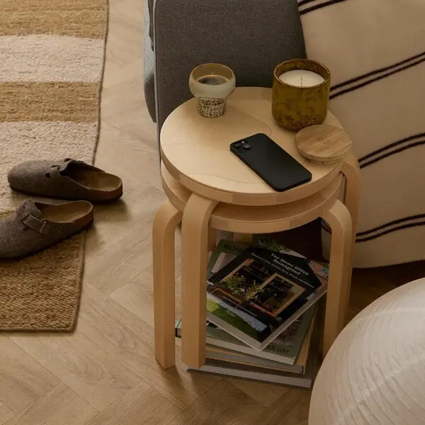 Artek X Marimekko Stool 60 Seireeni - Solid Birch | Editorialist